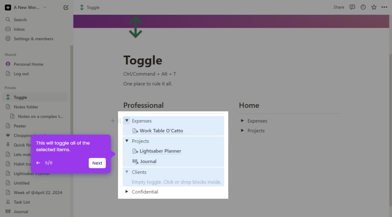 How to Open all Toggles in Notion: 1-Min Guide